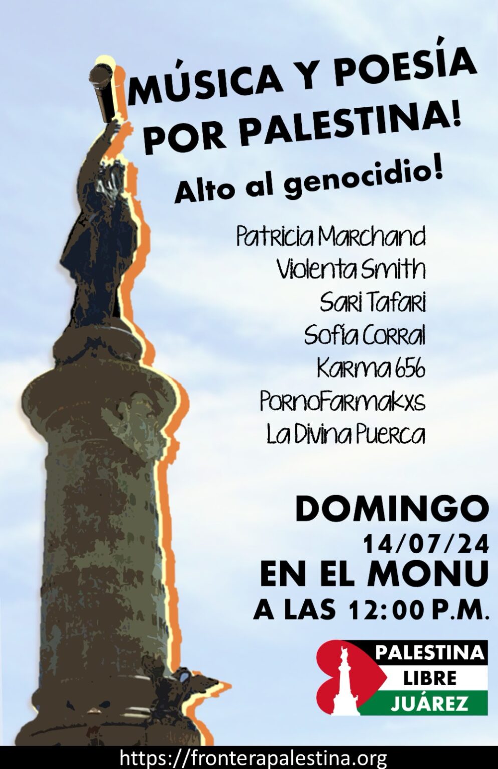 MÚSICA Y POESÍA POR PALESTINA ¡Alto al genocidio! Este domingo en el ... MÚSICA Y POESÍA POR PALESTINA ¡Alto al genocidio! Este domingo en el ...